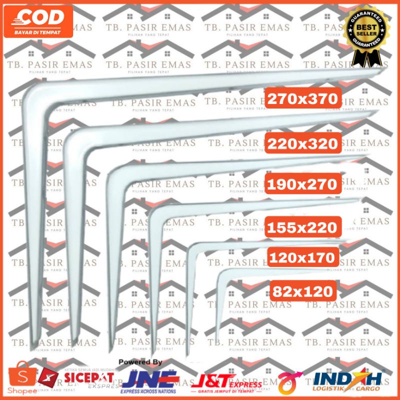 Jual COD Siku Besi L Tebal Putih 120 x 170 mm 190 x 270 mm. 270 x 370 ...
