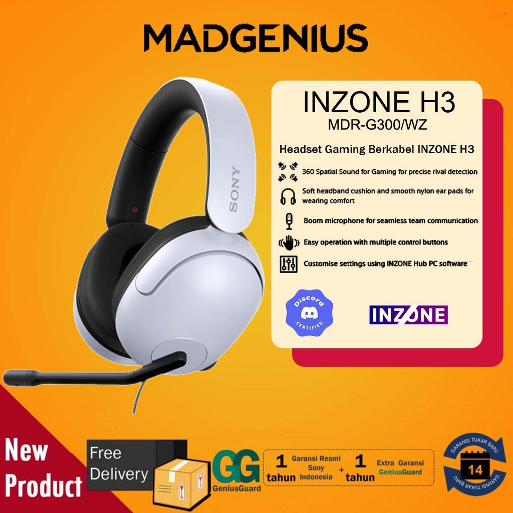 Jual SONY Headset Gaming Berkabel INZONE H3 / Headphone Gaming Sony ...