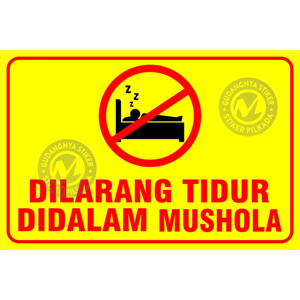 Jual STIKER VINYL DILARANG TIDUR DI DALAM MUSHOLA | Shopee Indonesia