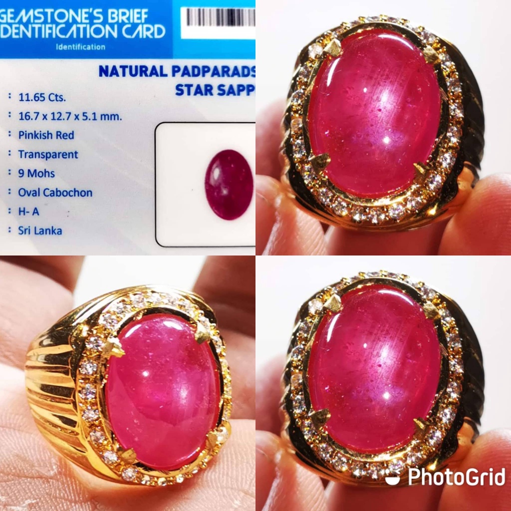Jual Batu Permata Natural Asli Paparadscha Star Sapphire Kristal + Memo ...