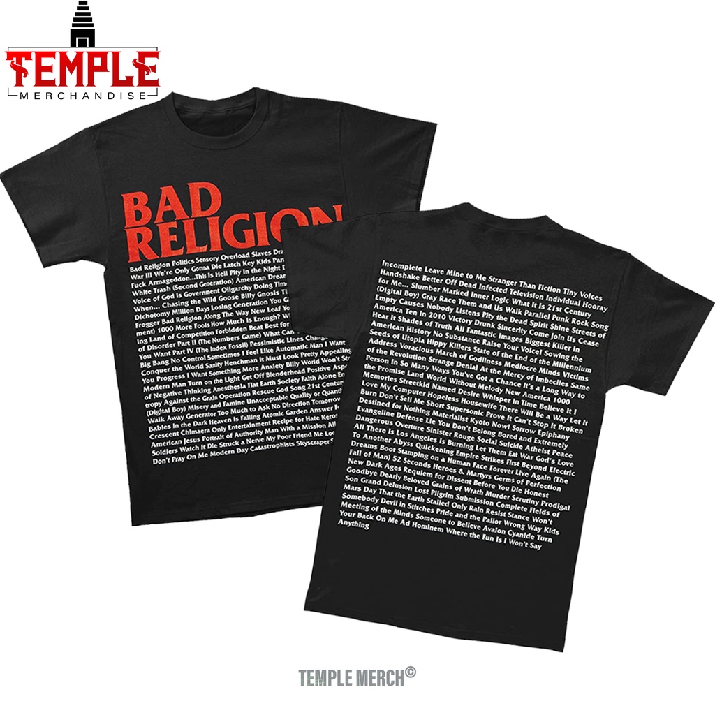 Jual Baju Kaos Band Bad Religion Politics Sensory T-Shirt | Temple ...