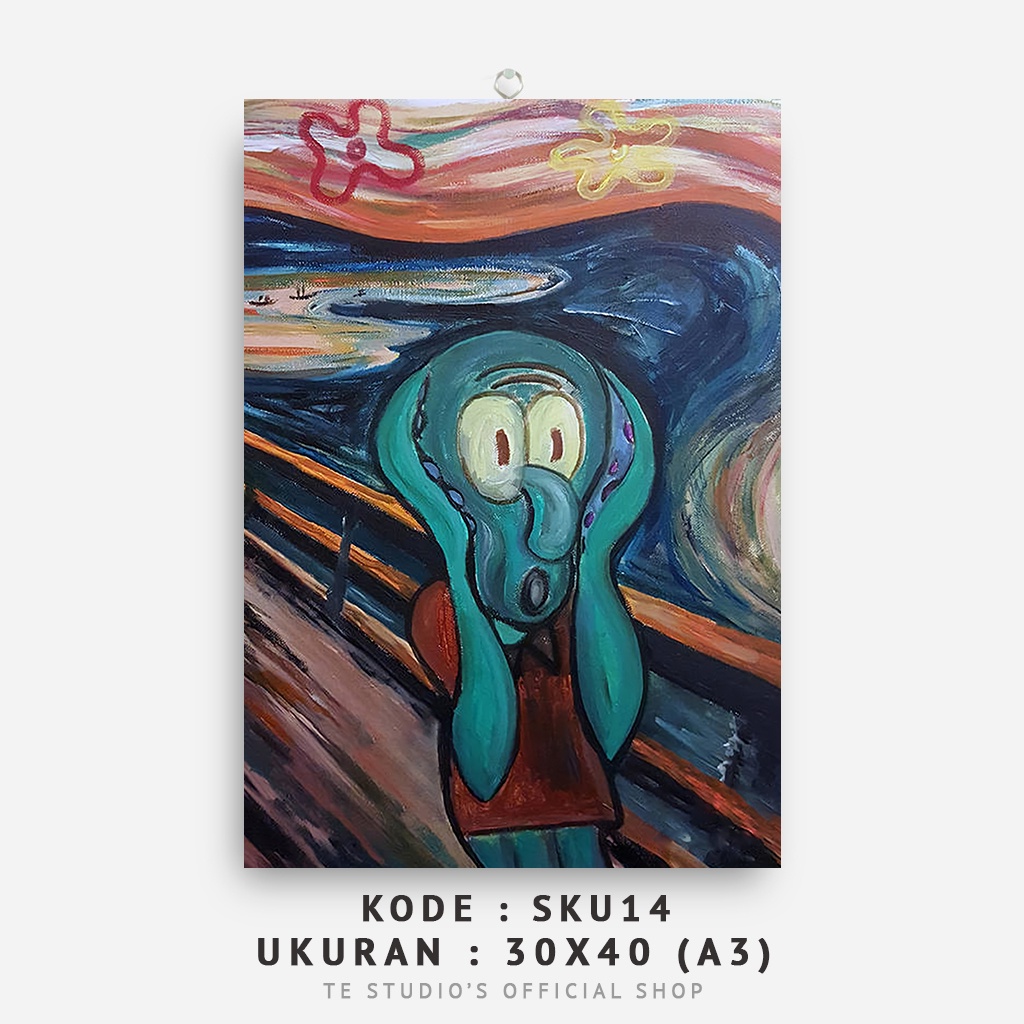 Jual Poster Lukisan Squidward Ukuran Besar A3 30x40cm Hiasan Dinding ...