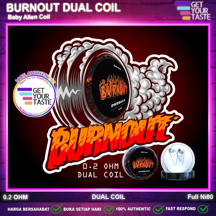 Jual BURNOUT Coil Baby Alien Dual Coil 0.2 OHM Prebuild by Burn Out ...