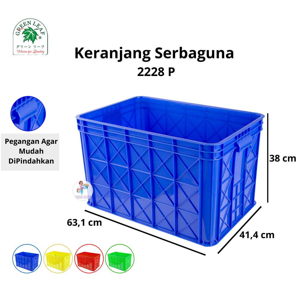 Jual Keranjang Industri Container Box Serbaguna Polos 2228 P Green Leaf ...