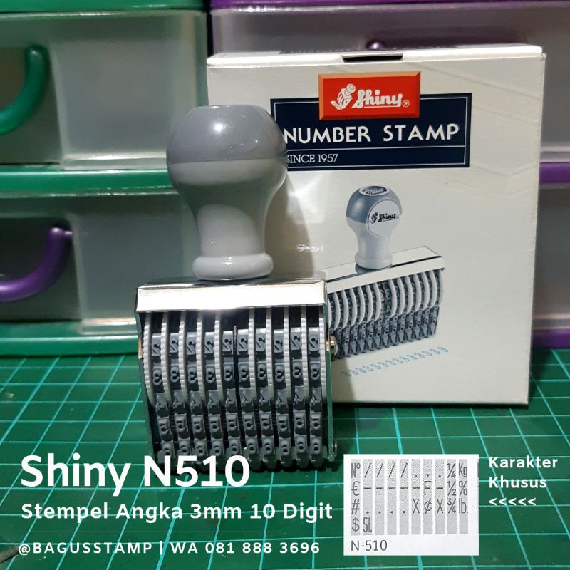 Jual Stempel Manual Huruf Angka 10 Digit 3mm 4mm 5mm Shiny N510 N410 ...