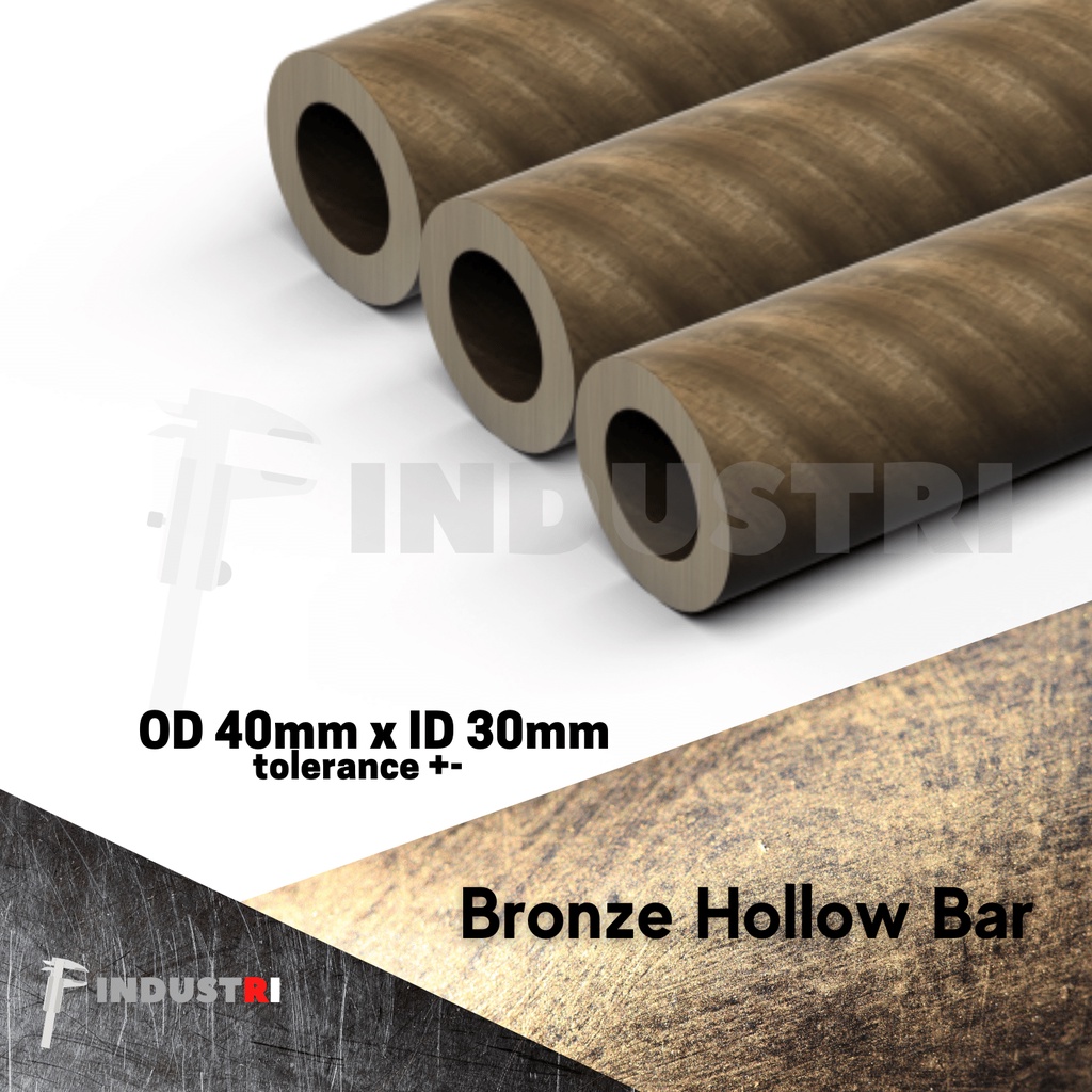 Jual AS Bronze Lubang ( ID 40mm x OD 30mm ) | Bronze Hollow Bar per 1cm ...