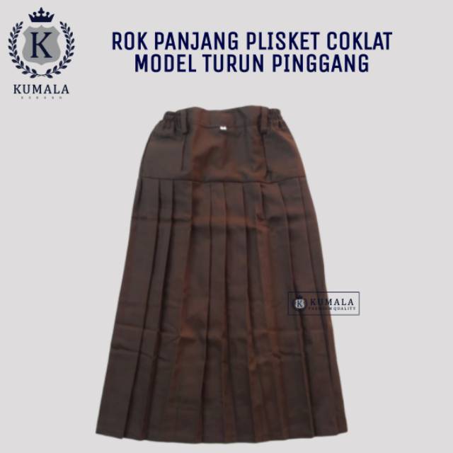 Jual Seragam Sekolah Rok Panjang Coklat Plisket/Rempel Turun Pinggang TK SD SMP SMA Kuliah Drill ...