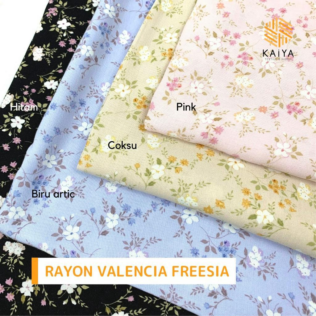 Jual Bahan Kain Rayon Valencia Motif Bunga Piyama Baju Tidur Kaiya ...