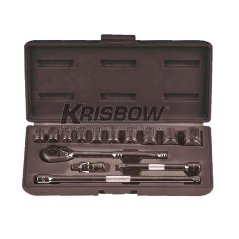 Jual Kunci Sock Sockets Set 3/8” Dr. 1/4 - 7/8" 14pcs Krisbow 10222104 ...