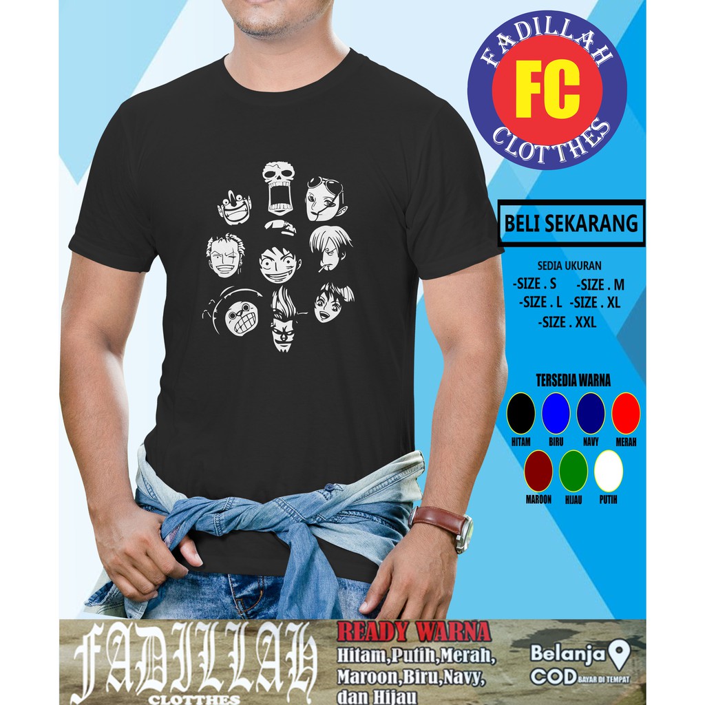 Jual Kaos One Piece Mugiwara Luffy Crew Baju Anime | Shopee Indonesia
