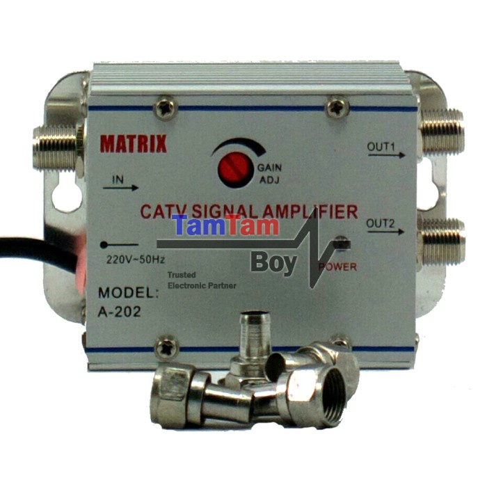 Jual Penguat Sinyal TV CATV Signal Amplifier Booster Indoor 2 Way ...