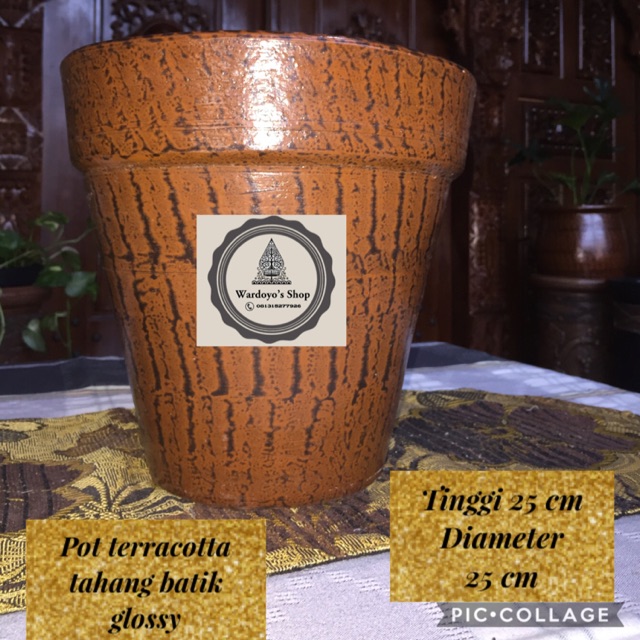 Jual Pot terracotta tahang batik glossy | Shopee Indonesia