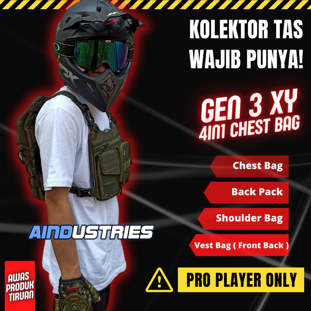 Jual Tas Rompi Dada RIder Motor Touring Depan Belakang Model Backpack ...
