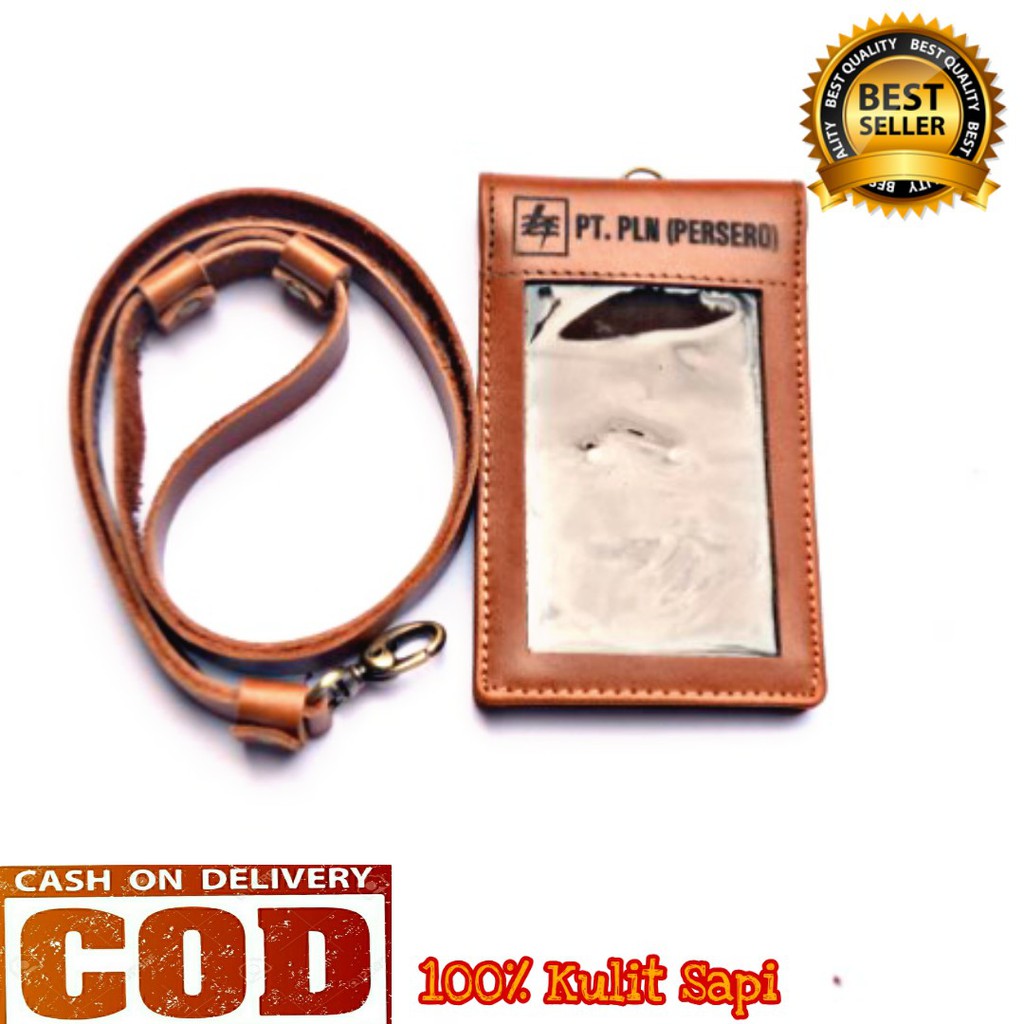 Jual ID Card / Name Tag Holder / Dompet Id Card 100% Kulit Asli PLN ...