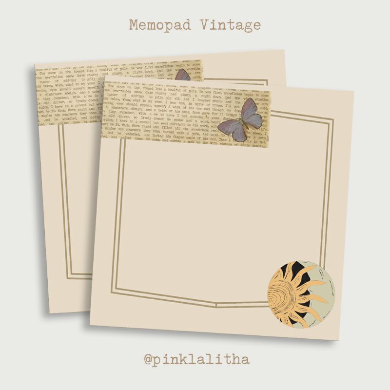 Jual Memo Pad Vintage Untuk Scrapbook Journaling Pinklalitha 2VS ...
