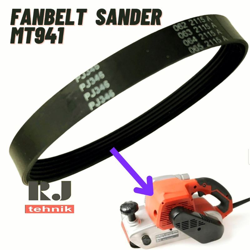 Jual Maktec MT941 Karet Fanbelt Sander Spare Part Fan Belt Mesin Amplas ...