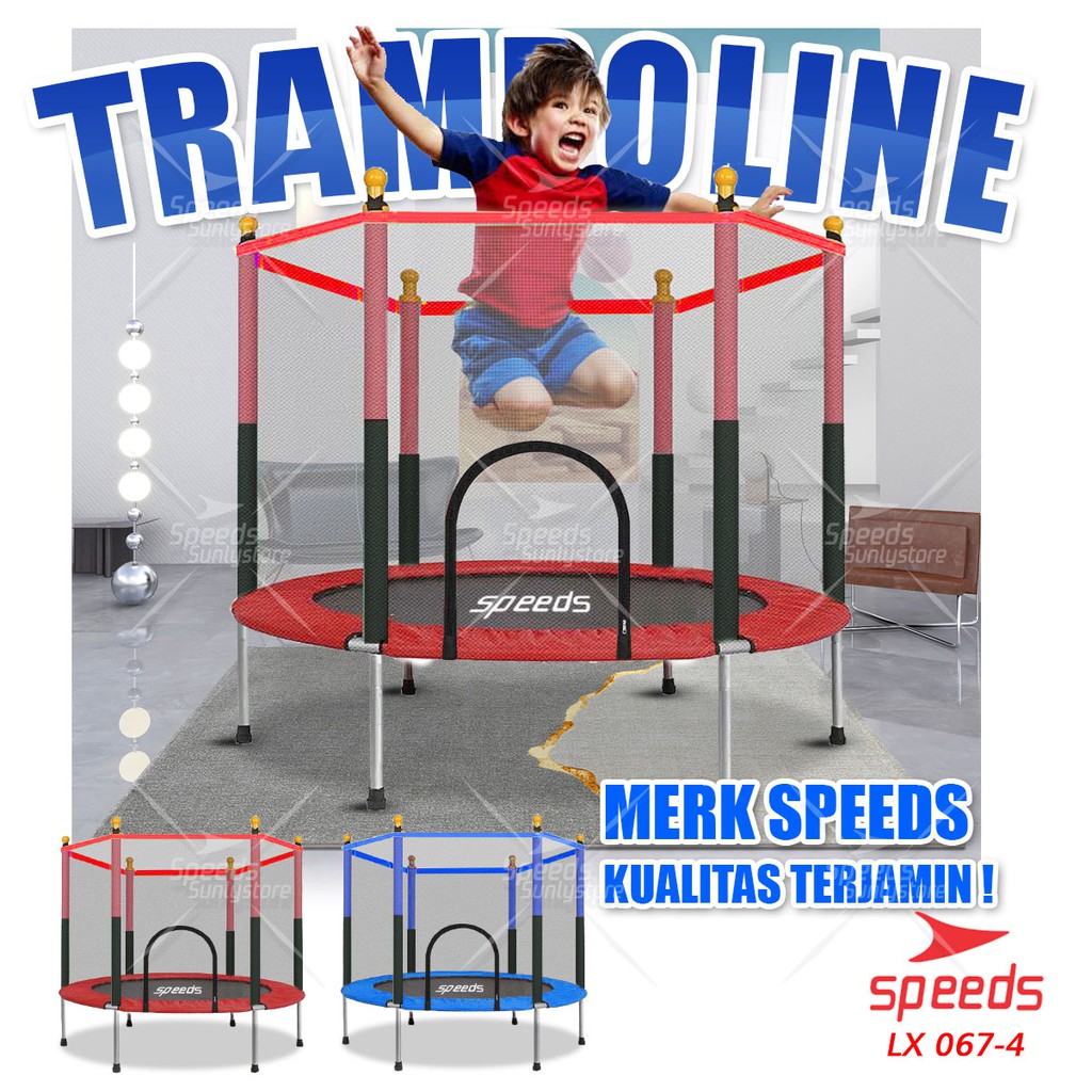 Jual SPEEDS Trampoline Trampolin Anak 55" 140cm Lompat Trampolin Mainan Anak Fitness 067-4 ...