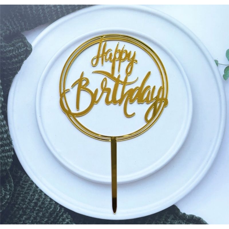 Jual Cake topper tulisan happy birthday bahan akrilik | Shopee Indonesia