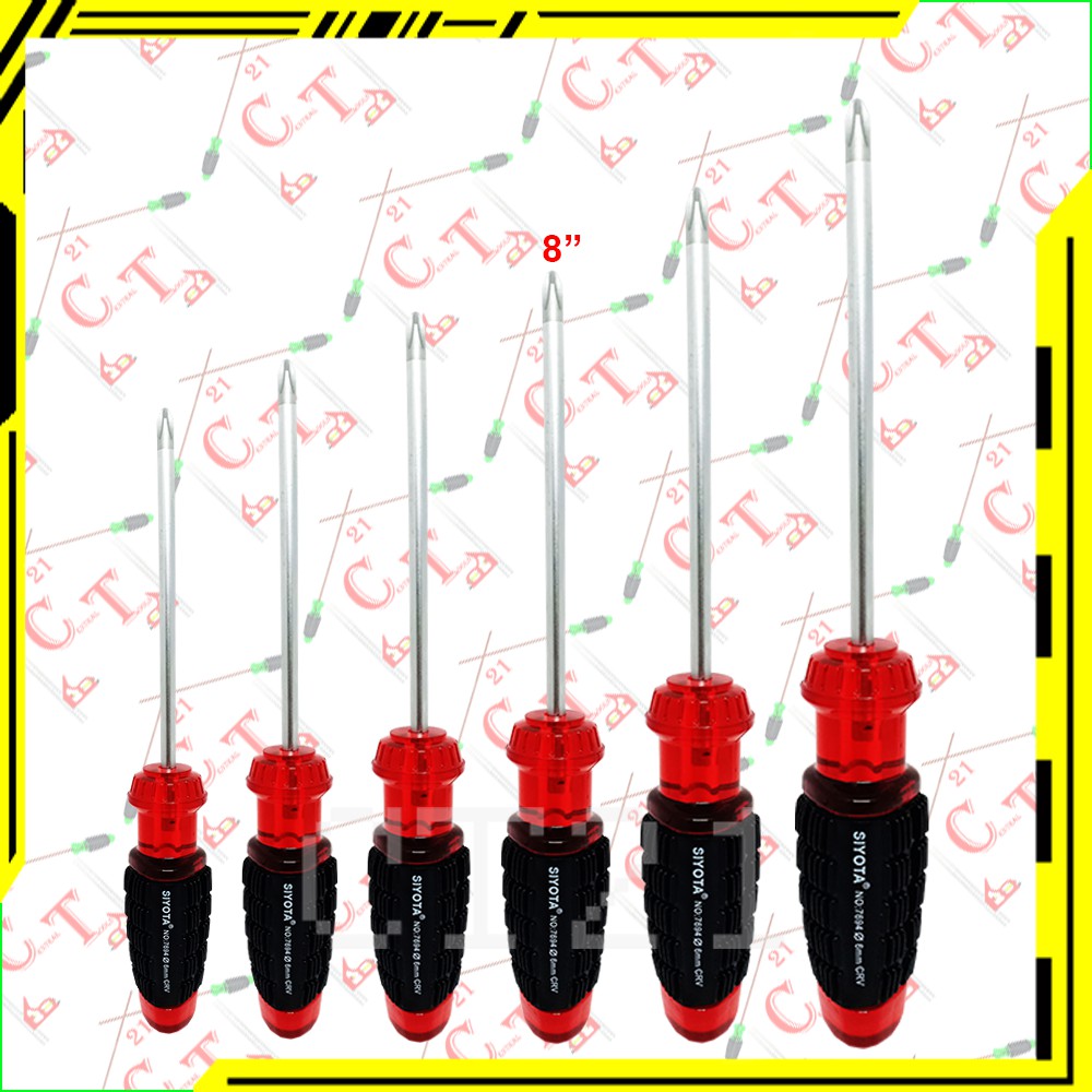 Jual Obeng Plus Minus magnet Gagang Karet Ukuran 4" 5" 6" 8" 10" 12 ...