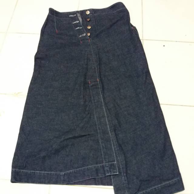Jual Rok panjang dengan ukuran S berwarna biru tua,bahan jeans denim ...
