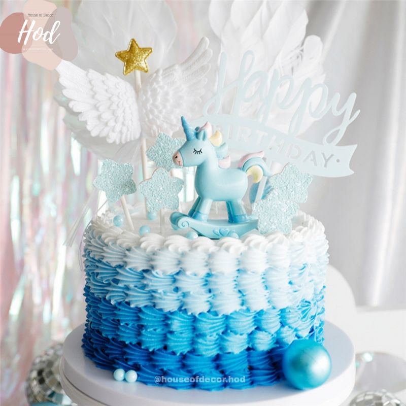 Jual Topper Kue Ulangtahun Birthday Sayap Angel Wing White Gold Star ...