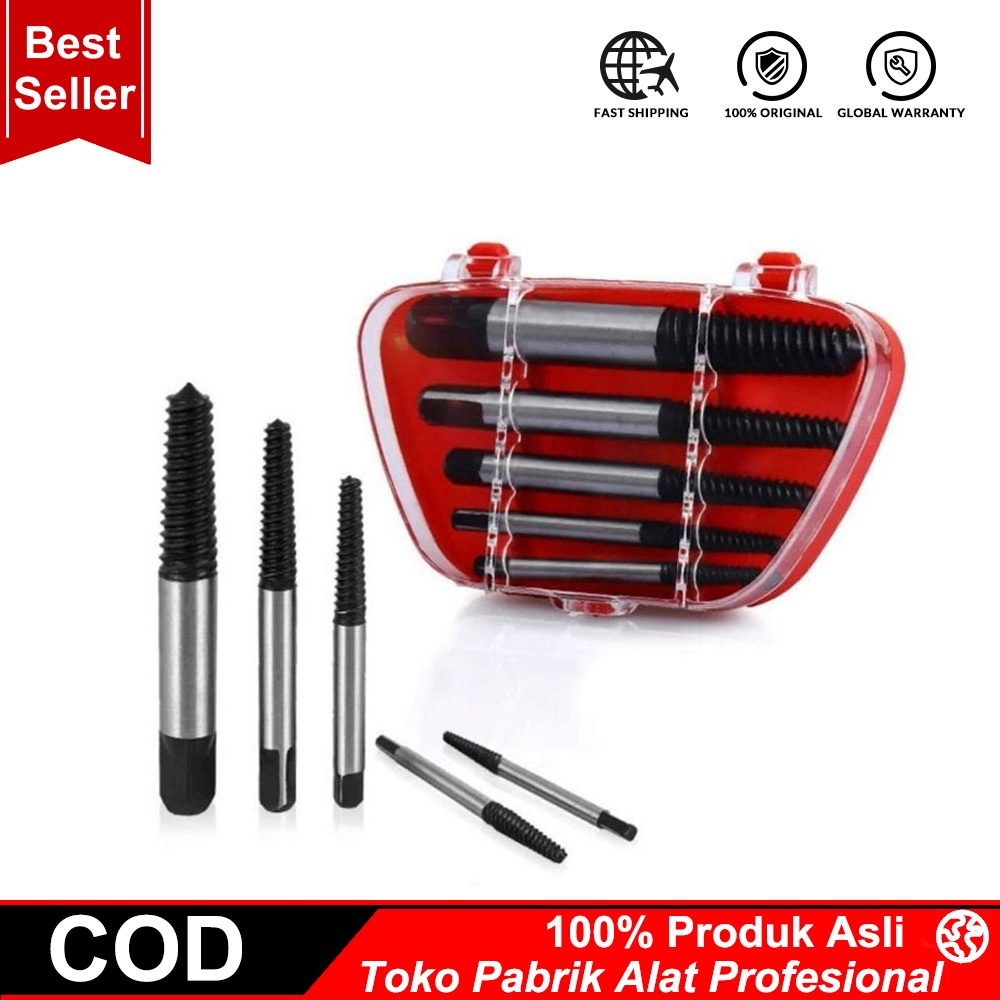 Jual COOFARI Tab Balik 5pcs Screw Extractor Set Pembuka Baut Patah ...