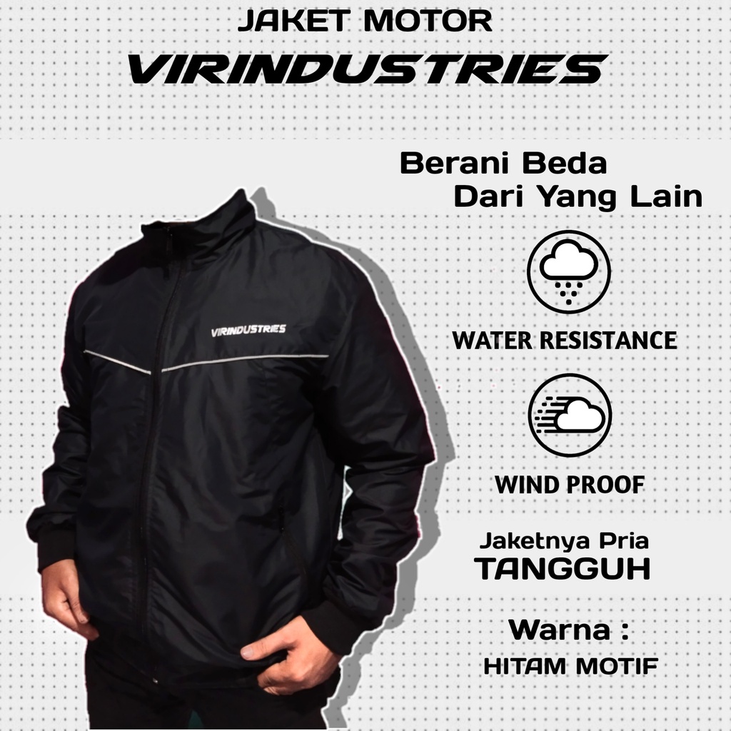 Jual Jacket Motor Pria Windbreaker Windproof Casual Original Premium ...