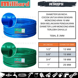 Jual SELANG AIR MILLIARD DOF 5/8 INCHI ( HARGA PERMETER ) | Shopee Indonesia
