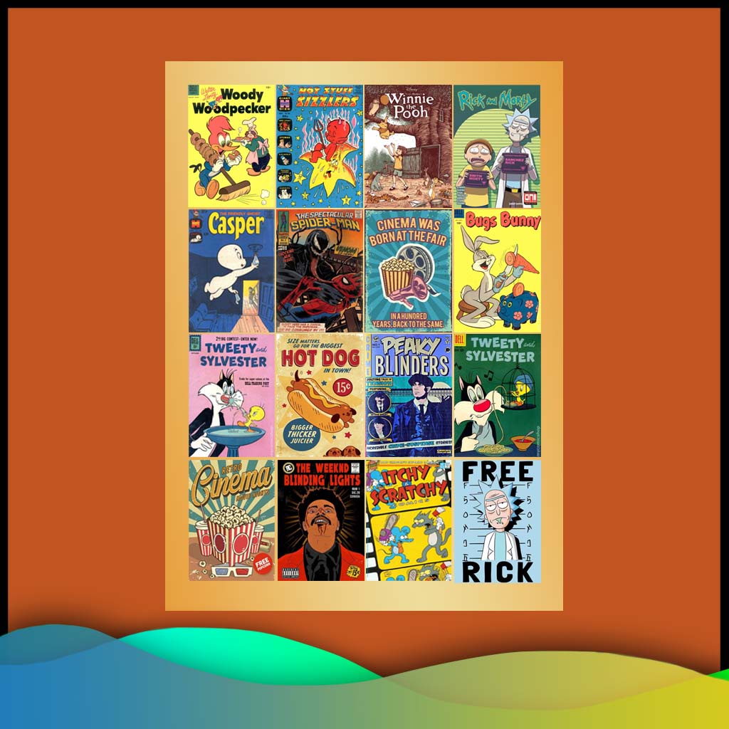 Jual Poster Dinding Cartoon / Wall Decor Aesthetic Cartoon 1 Set ...