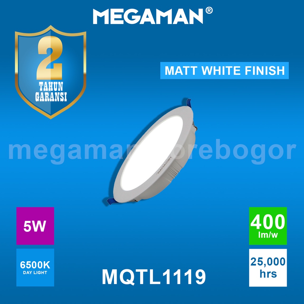 Jual MEGAMAN Lampu Downlight LED MQTL1119 6500K (Cahaya Putih) | Shopee Indonesia