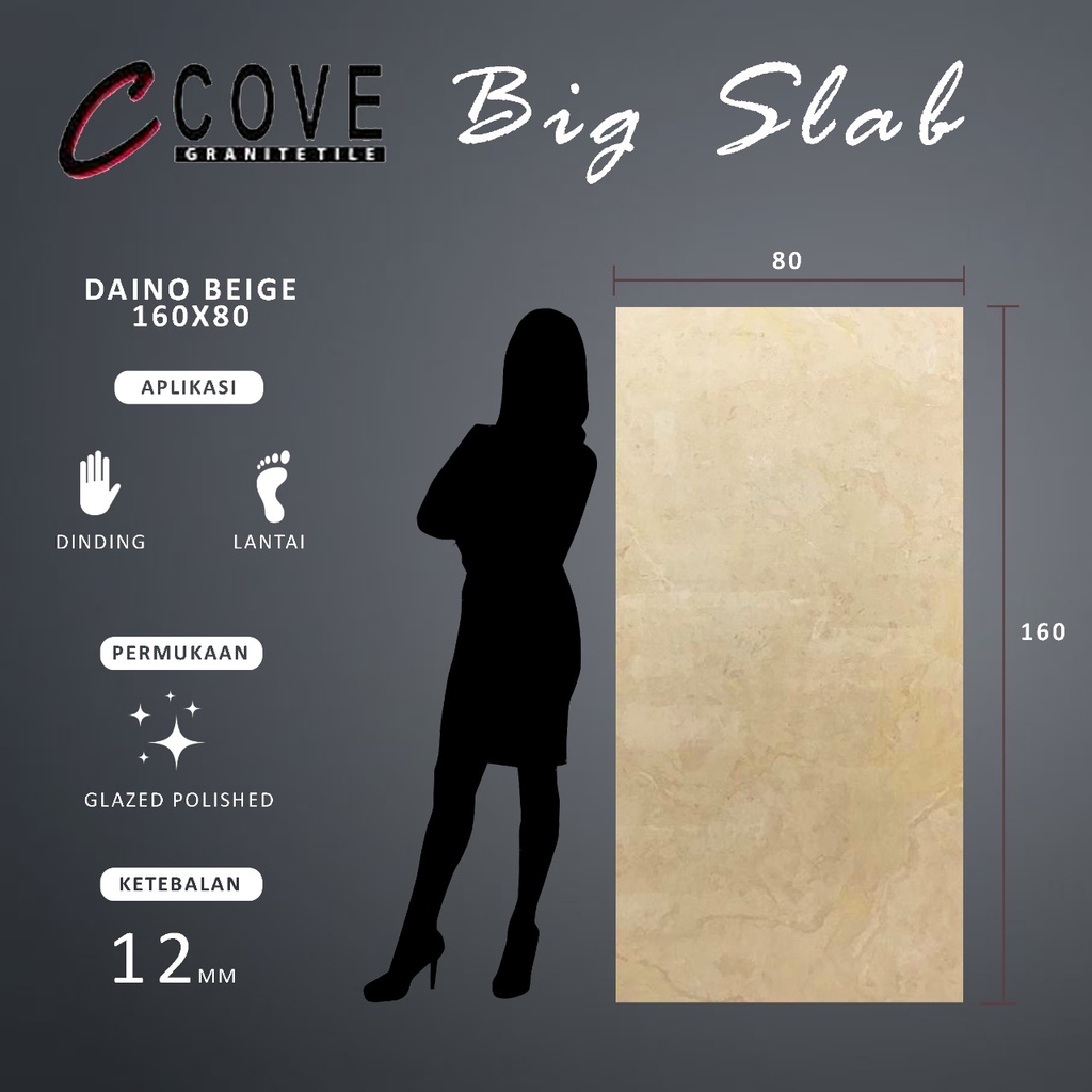 Jual Granit Big Slab 160x80 Cove Daino Beige / Granite Dinding Lantai ...