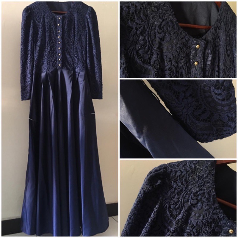 Jual Preloved Long dress brokat umbrella Gaun panjang pesta brokat ...