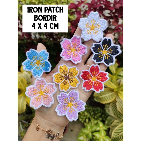 Jual ( TINGGAL SETRIKA ) Iron Patch Full Bordir Flower Patch Iron ...