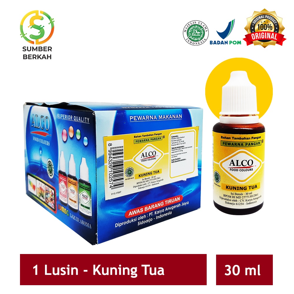 Jual Pewarna Makanan Kue ALCO 30 ml Lusin | Shopee Indonesia