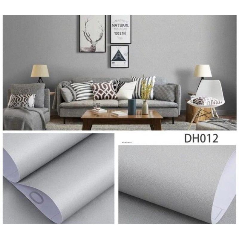 Jual wallpaper sticker dinding polos abu/hitam 45cm x10M | Shopee Indonesia