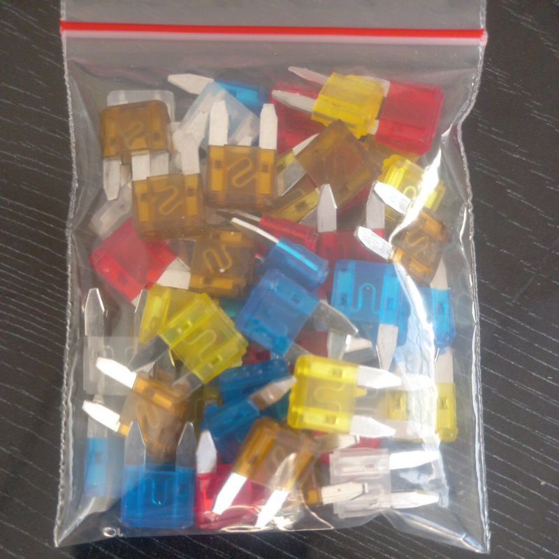 Jual Sikring Mini 5a 7.5a 10A 15a 20a 25a 30a isi 50 pcs Sekring Tancap ...