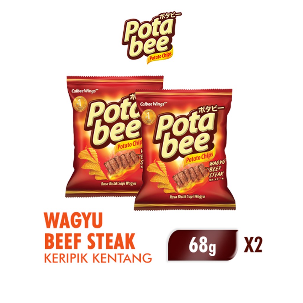 Jual Potabee Keripik Kentang Wagyu Beef Steak 68 gr x2 | Shopee Indonesia