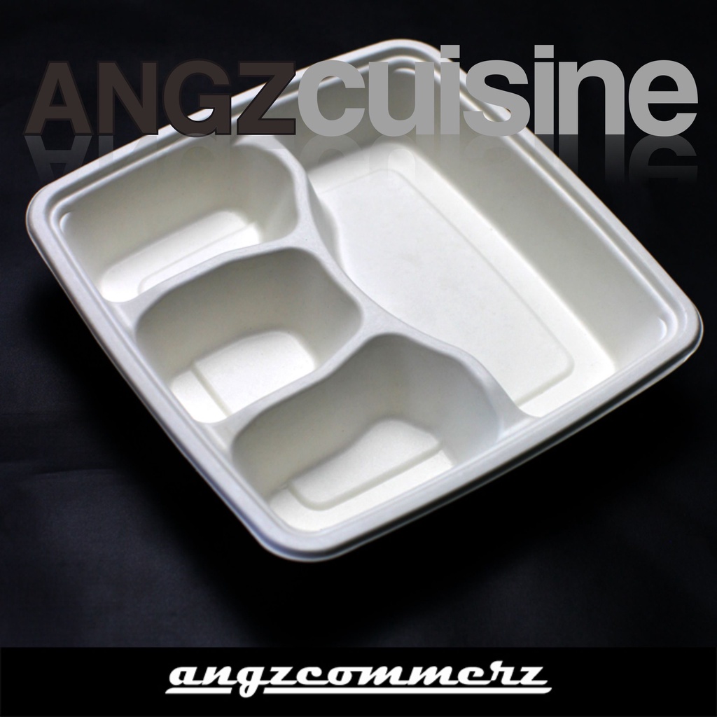 Jual Kotak Bekal Makan Bento Tray Bento Food Tray Kertas Durable 4 ...
