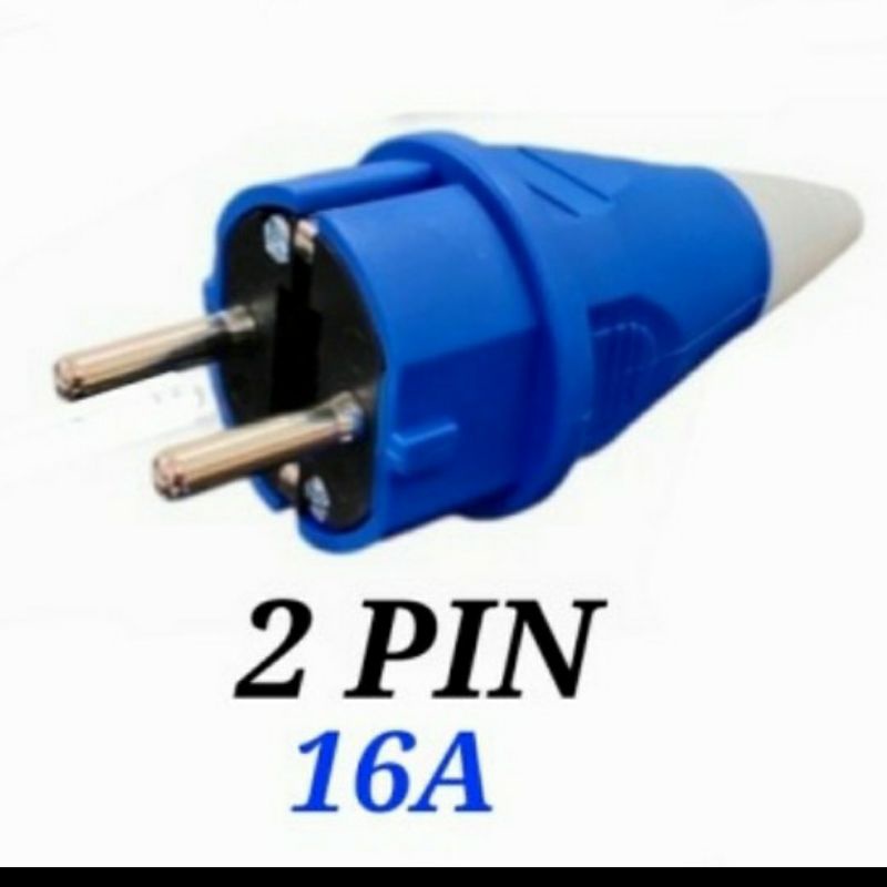 Jual steker listrik 2p 16A / plug mounting 2pin / male steker ip44 ...