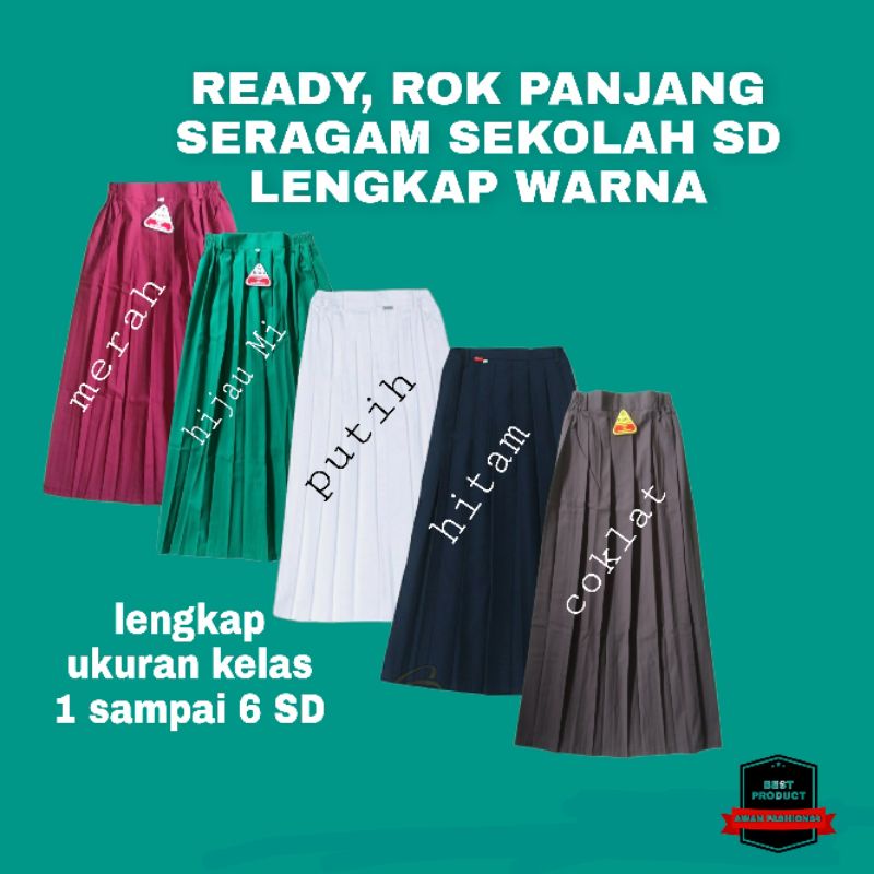 Jual Rok panjang Rempel Seragam Sekolah SD Lengkap Ukuran Kelas 1 sampai 6 SD | Shopee Indonesia