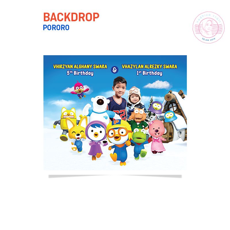 Jual Backdrop Banner Ulang Tahun Tema Pororo | Shopee Indonesia