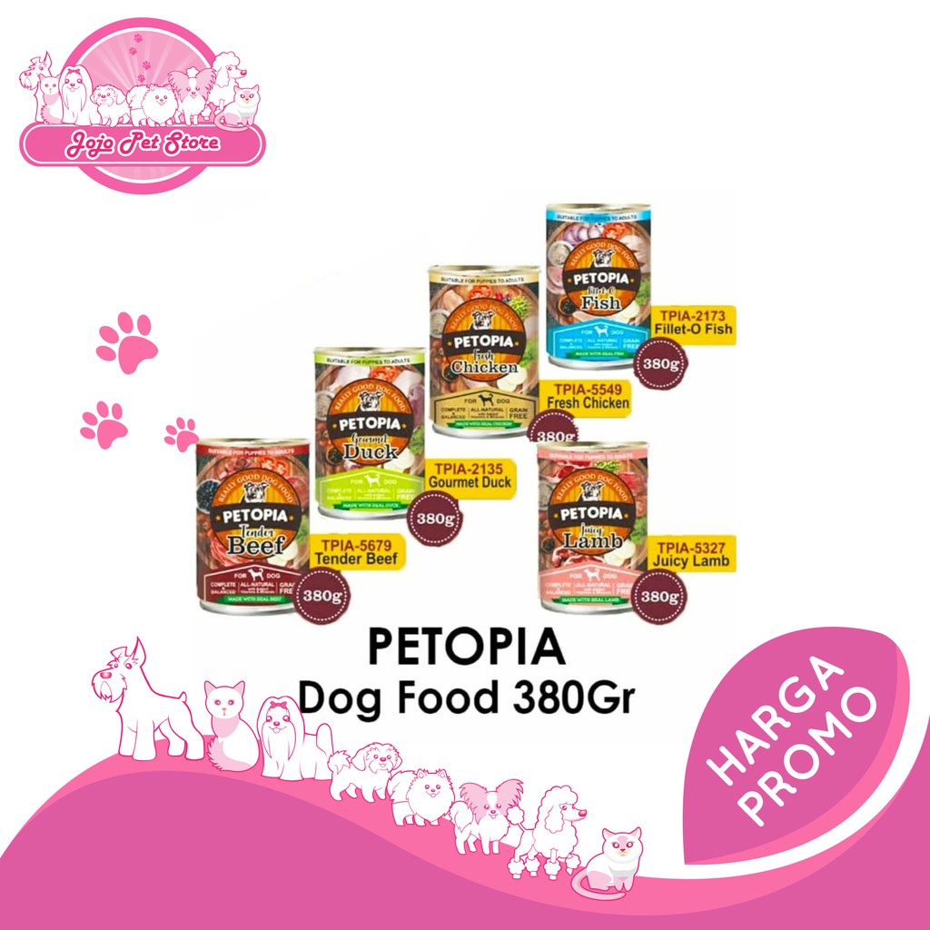 Jual Petopia Dog FOOD 380G Makanan Anjing Basah | Shopee Indonesia