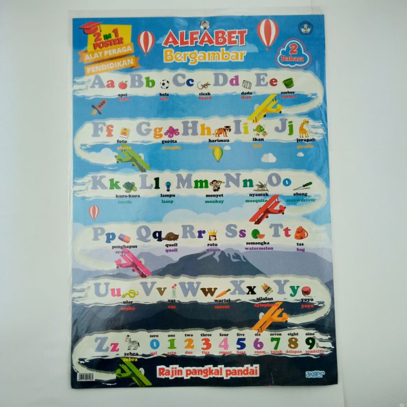 Jual 2 In 1 Poster Belajar Anak Seri Alfabet Bergambar | Shopee Indonesia