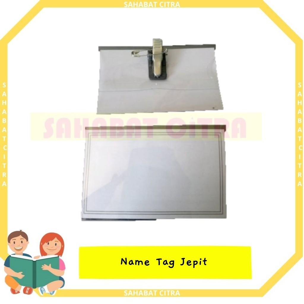 Jual NAME TAG / PLASTIK KARTU NAMA JEPIT PCS 名卡 | Shopee Indonesia