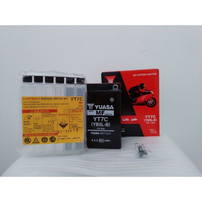 Jual Aki Kering/Battery OR Yuasa YT7C/YB5LB 12V, 6Ah motor Honda,Yamaha Dll | Shopee Indonesia