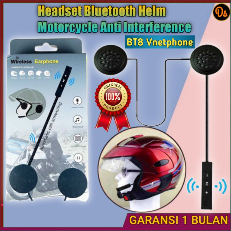 Jual PROMO Headset Bluetooth Helm Motor Anti Interference - BT8 headset ...