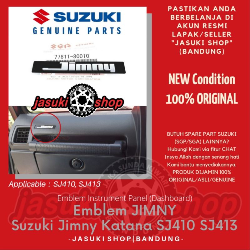 Jual Emblem Dashboard Dasbor Suzuki Jimny Katana Samurai SJ410 SJ413 Asli Ori Original SGP ...