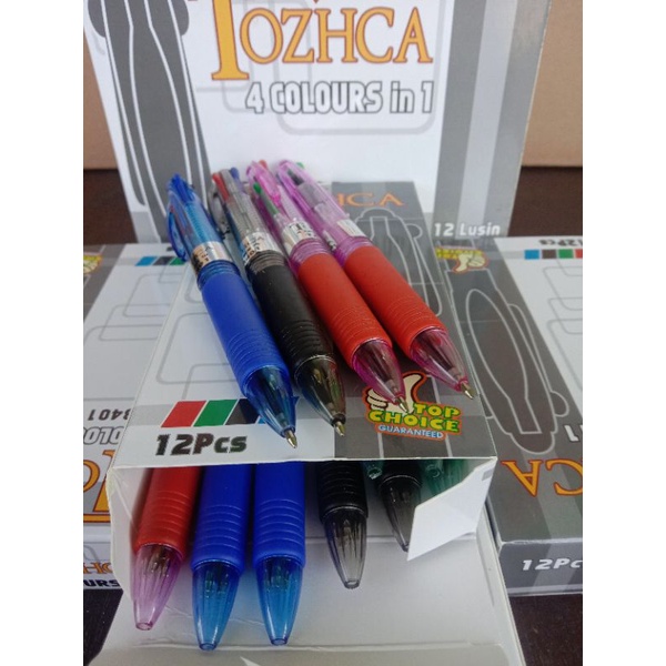 Jual (Pulpen 4Warna isi 12)pulpen Tozhca Murah/Bolpoin 4 Warna/Bolpoin ...