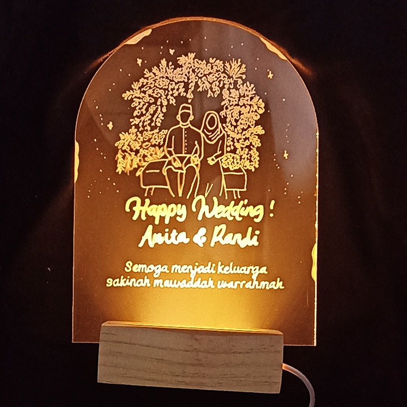 Jual Acrylic LED Custom A5 Kado Wedding / Wedding Gift / Kado ...