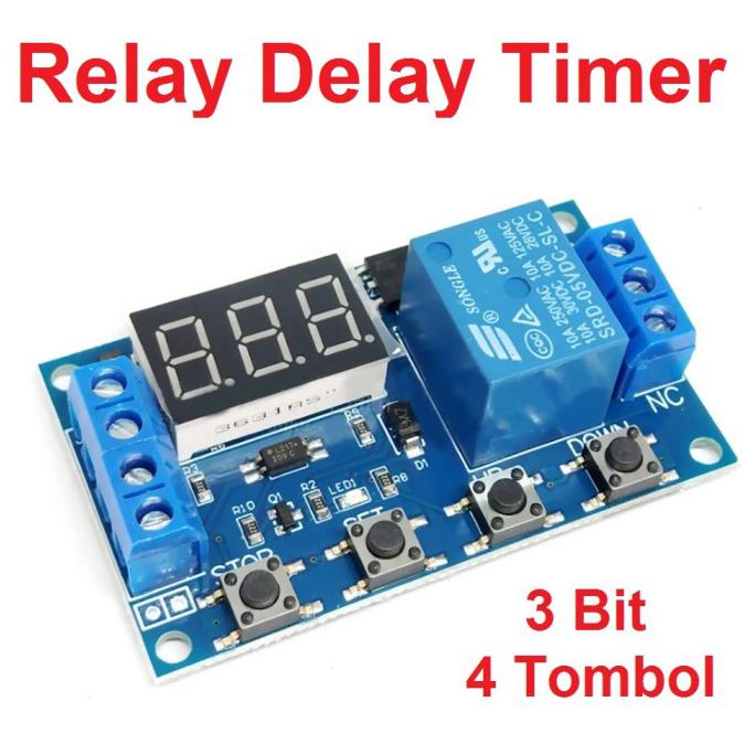 Jual Relay Timer Delay Modul Display 4Tombol Digital DC Time Module ...